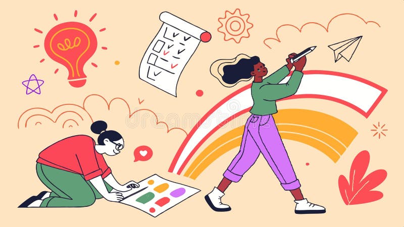 Creative People Working on Ideas Teamwork Collaboration Innovation Graphic Vector Design ...