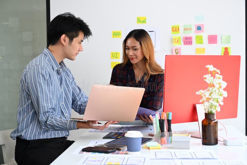 Creative People Working on Mobile Application Software Design Project ...