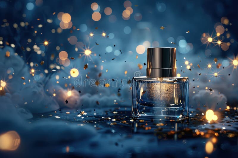 Creative Perfume Bottle Concept with Glowing Mist and Elegant Abstract ...