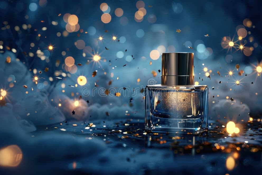 Creative Perfume Bottle Concept with Glowing Mist and Elegant Abstract ...