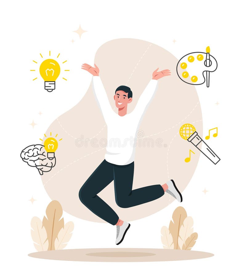 Creative person concept stock vector. Illustration of create - 252208314