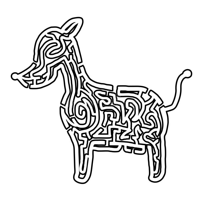 Maze Puzzle of Pet Puppy Dog Paw Prints Trail Stock Vector ...