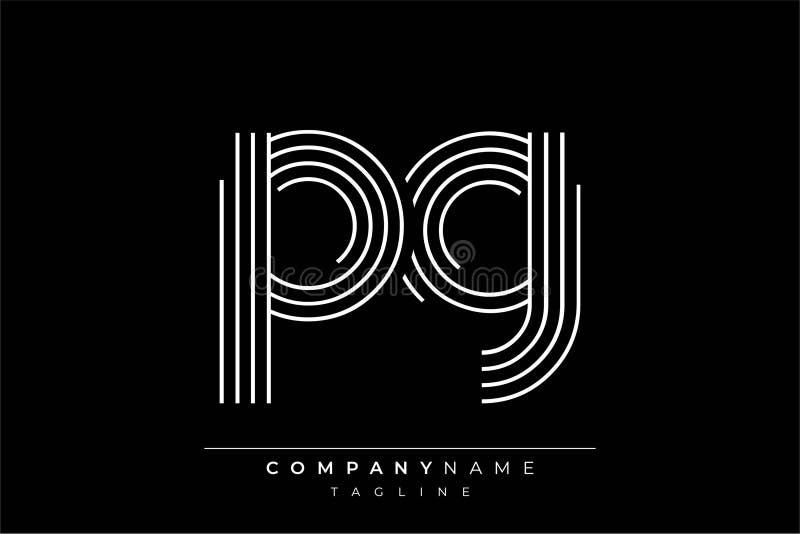 Creative PG Lines Letter Logo Design Stock Vector - Illustration of ...