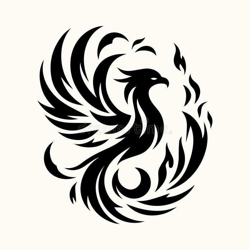 Creative Phoenix Silhouette Vector Design Stock Vector - Illustration ...