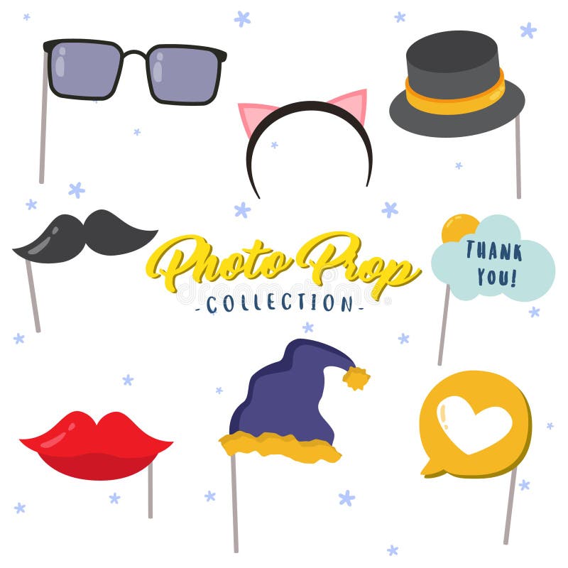 Creative Photo Booth Props Vector Design Collection Stock Illustration ...
