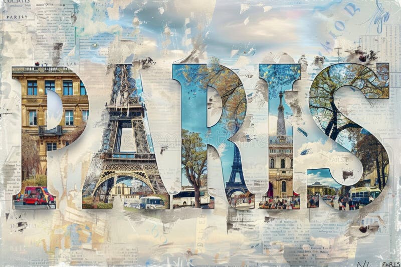 A Creative Photo Collage that Forms the Word PARIS Stock Photo - Image ...