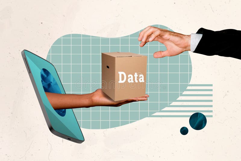 Creative Photo Collage Smartphone Screen Two Human Hands Share Receive ...