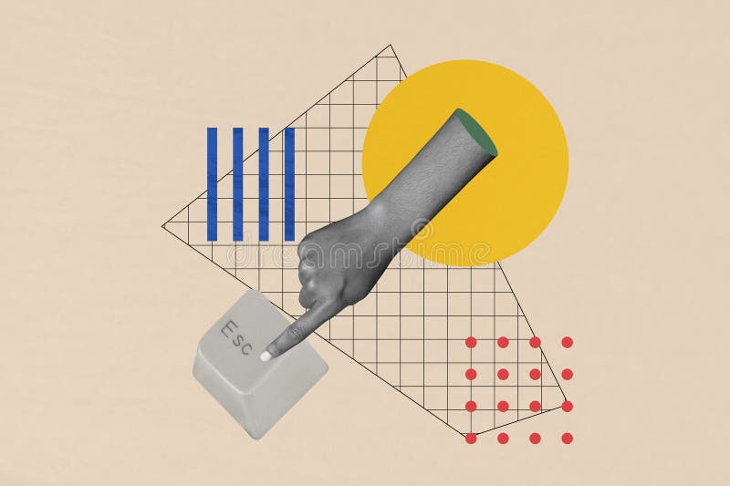 Creative Photo Collage Trend Artwork Template of Finger Symbol Body ...