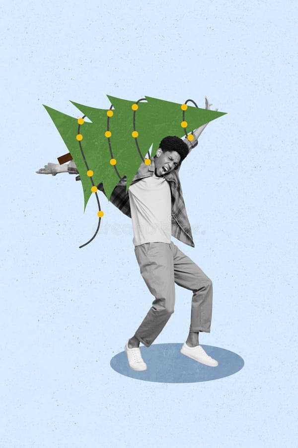 Creative Photo 3d Collage Artwork Postcard Poster Brochure Of Crazy Man