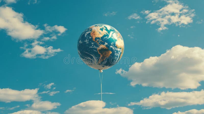 Creative Photo of Earth Balloon Representing Climate and Global Themes ...