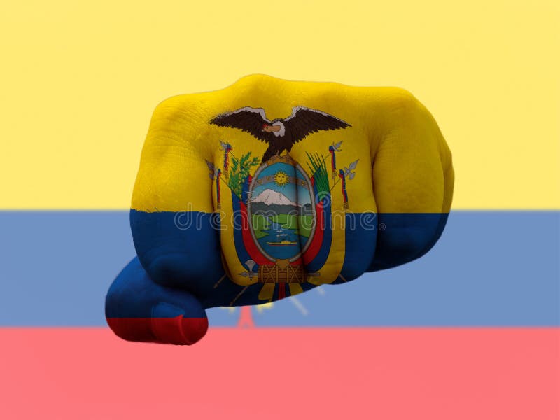 Creative Photo of a Hand with the National Flag of Ecuador Stock Image ...