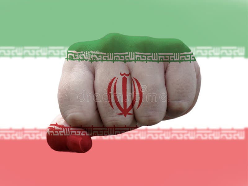 Creative Photo of a Hand with the National Flag of Iran Stock Photo ...