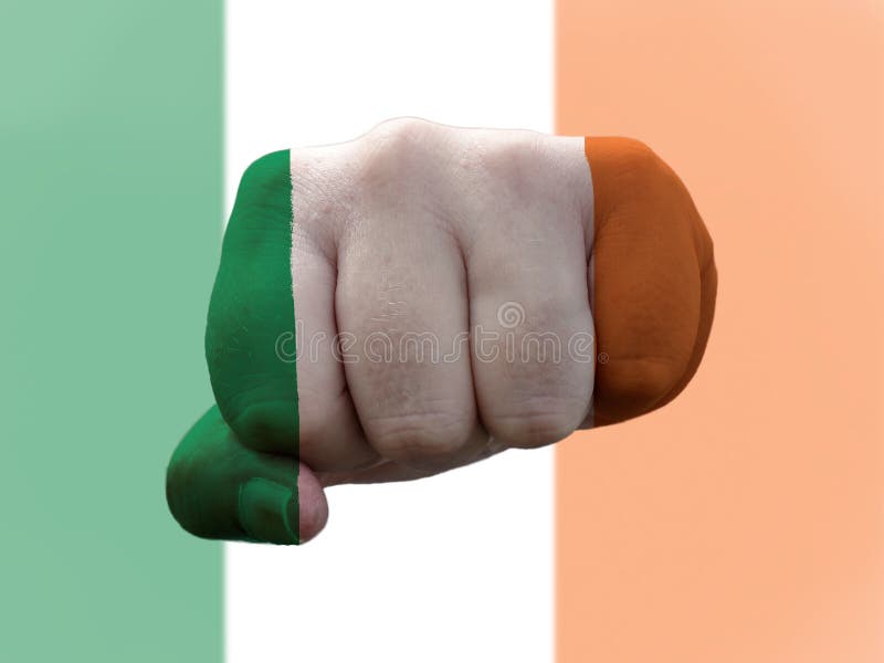 Creative Photo of a Hand with the National Flag of Ireland Stock Image ...