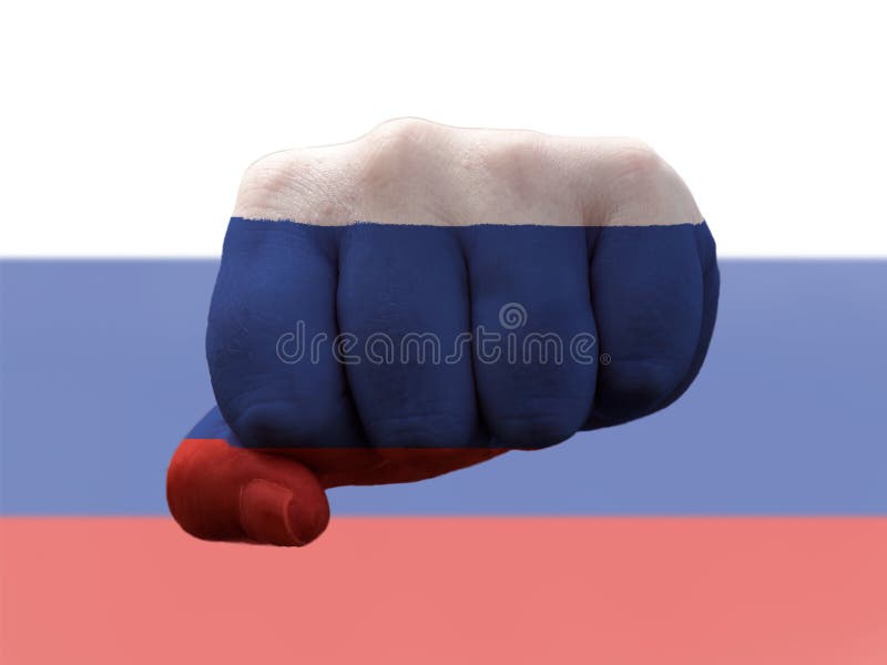 Creative Photo of a Hand with the National Flag of Russia Stock Photo ...