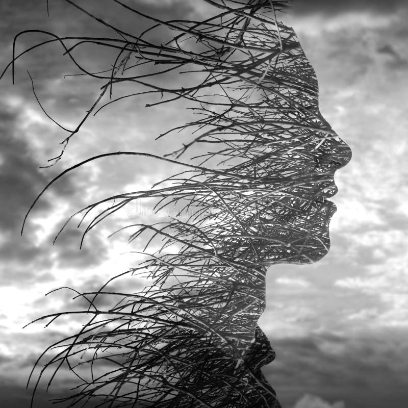 Creative Photo Manipulation of a Portrait Stock Illustration ...