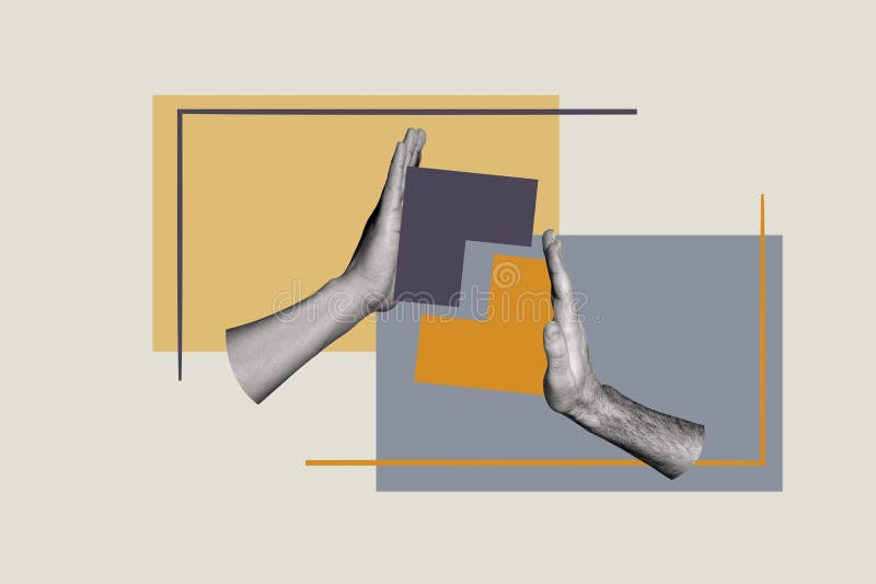 Creative Photo Poster Trend Art Collage Image of Hands Hold Puzzle ...