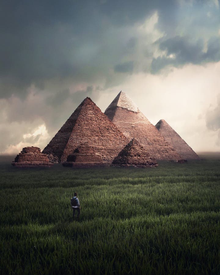 Old photo of pyramids stock photo. Image of desert, processing - 10526578