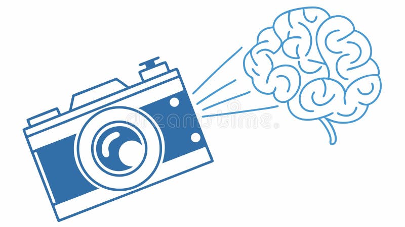 Creative Photography Camera and Brain, Artistic Vision Vector, Vector ...