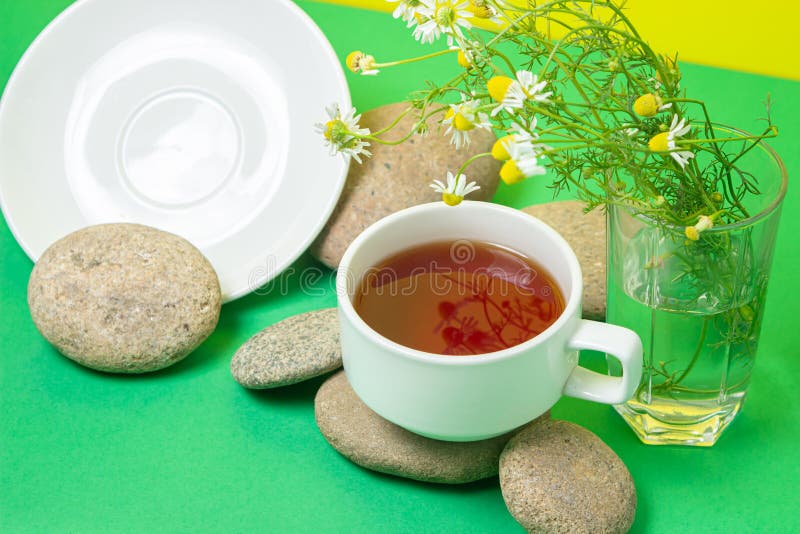Creative Photography of Tea on a Colored Background. Stock Image ...