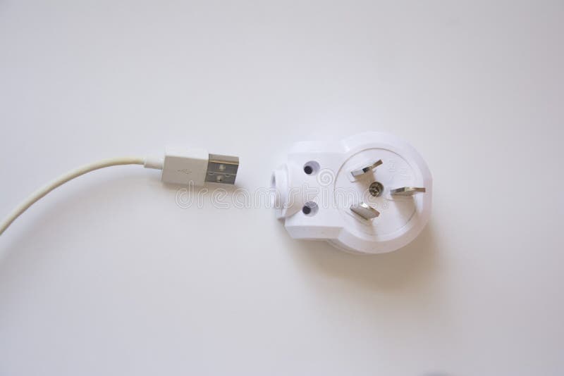 Power plug and USB cable stock image. Image of still - 179245629