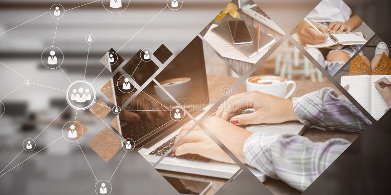 Creative Picture Compilation of Office Interior, Various Devices and ...