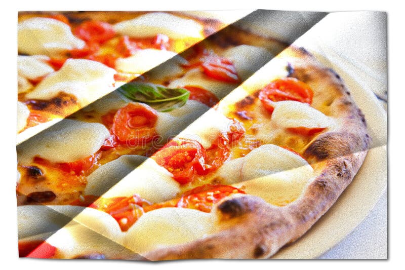 Creative Picture of Pizza Margherita with Mozzarella Cheese, Basil and ...