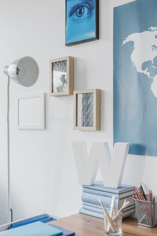 Creative Pictures on the Wall Stock Photo - Image of furnished ...