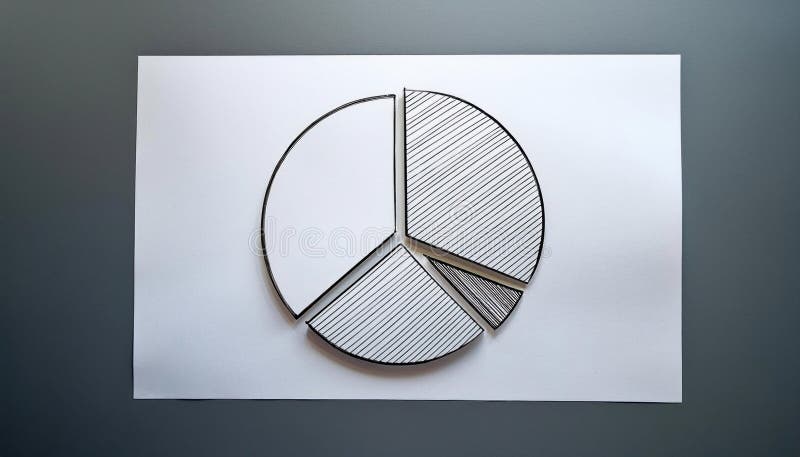 Creative Pie Chart Outline Sketched on Blank Sheet Resting on a Smooth ...