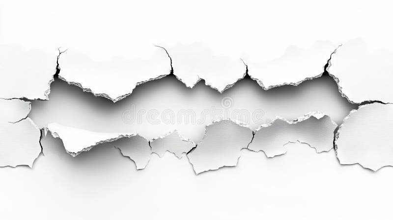 A Creative Piece Featuring White Paper Strips with Sharp, Jagged Edges ...