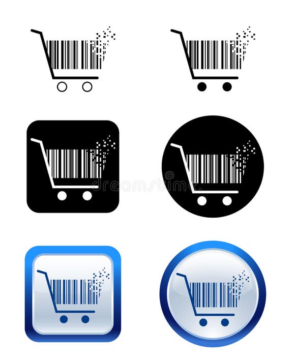 Creative Pixel Shopping Cart Icon Stock Vector - Illustration of button ...