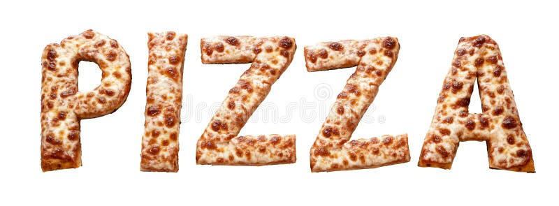 Creative Pizza Text Art in Shape of Baked Dough Stock Illustration ...