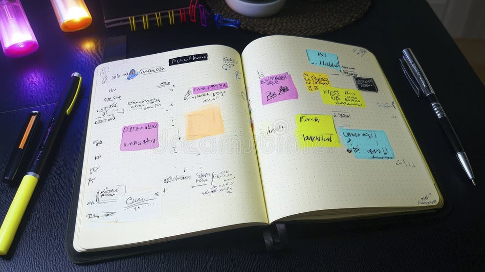 Creative Planning Session Home Office Notebook Content Organized ...