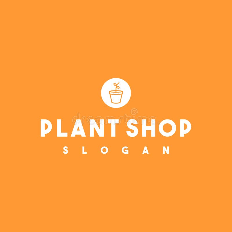 Creative Plant Shop Logo Design Stock Illustration - Illustration of ...