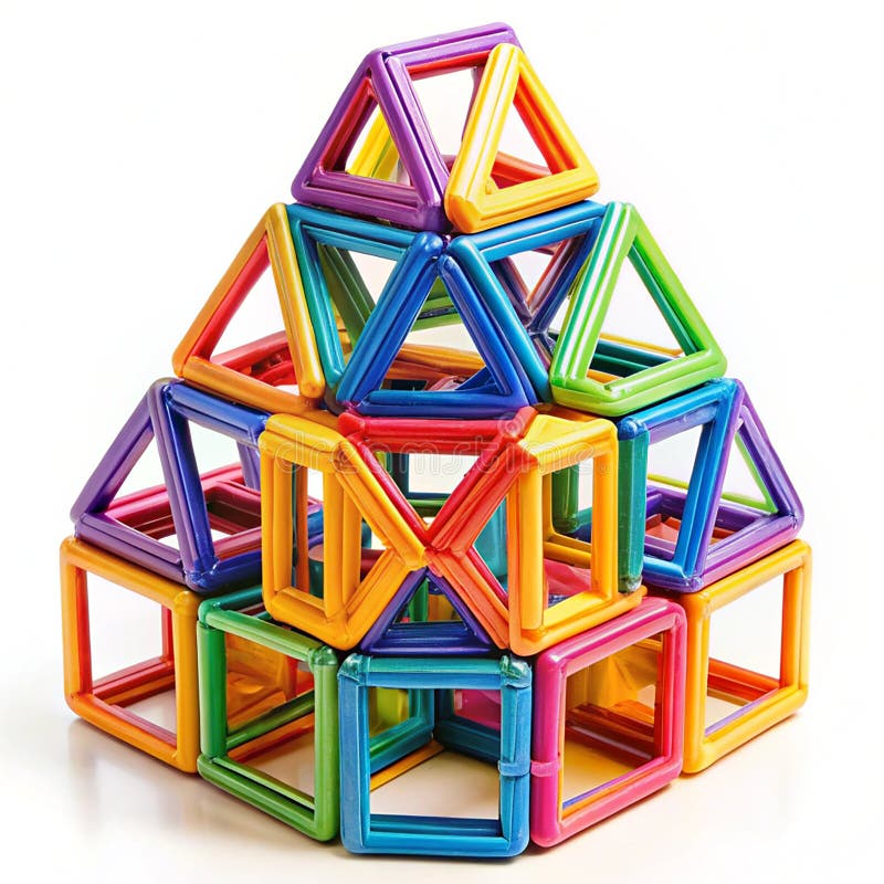Plastic Magnetic Building Set with Interlocking Pieces Stock ...