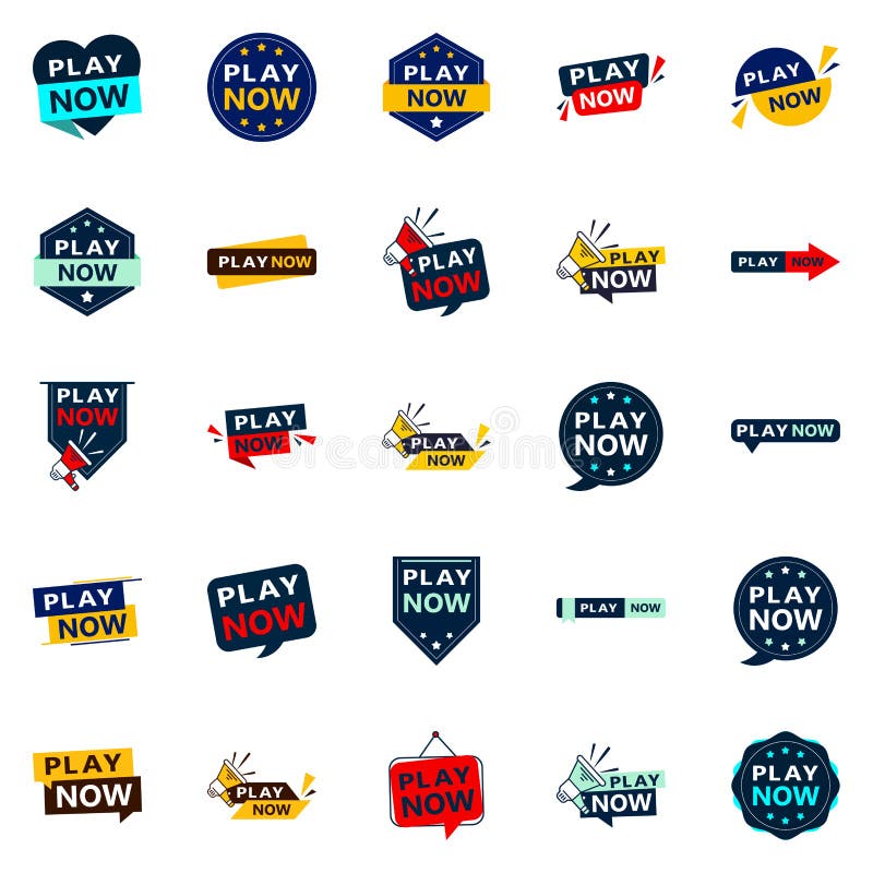25 Creative Play Now Banners To Help You Stand Out Stock Vector ...