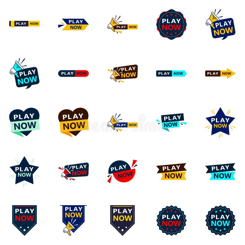 25 Creative Play Now Banners To Help You Stand Out Stock Vector ...