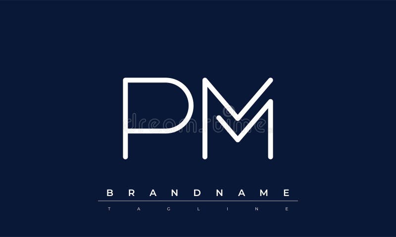 Creative PM Letter Initial Logo Vector Image Stock Vector ...