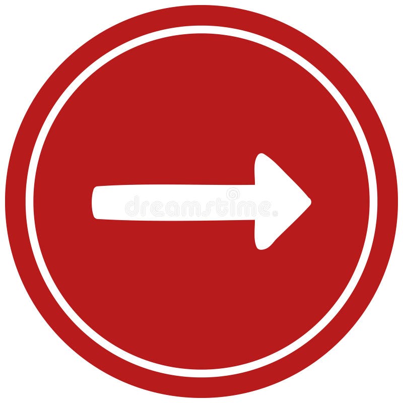 A Creative Pointing Arrow Circular Icon Stock Vector - Illustration of ...