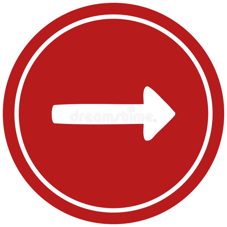 A Creative Pointing Arrow Circular Icon Stock Vector - Illustration of ...