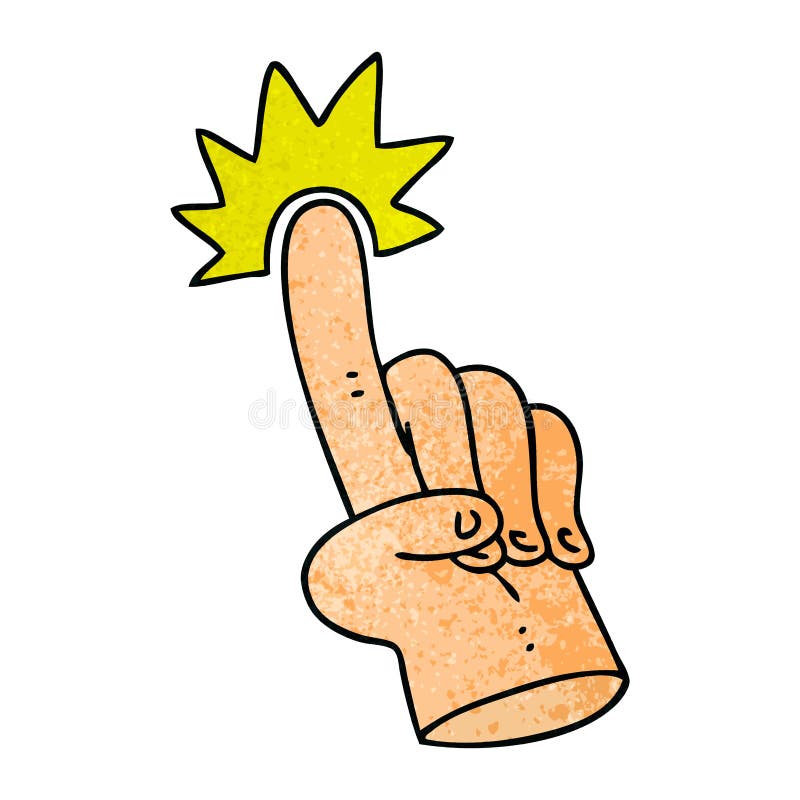 Finger Pointing Sign Symbol Cute Cartoon Character Doodle Drawing ...