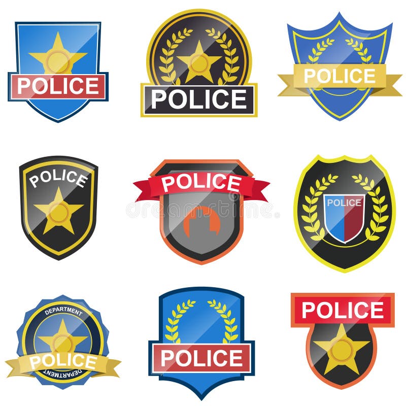 Creative Police Badges Vector Illustration Design Stock Vector ...