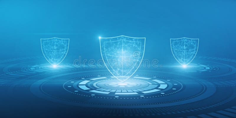 Creative Polygonal Shield on Background. Futuristic Protection and ...