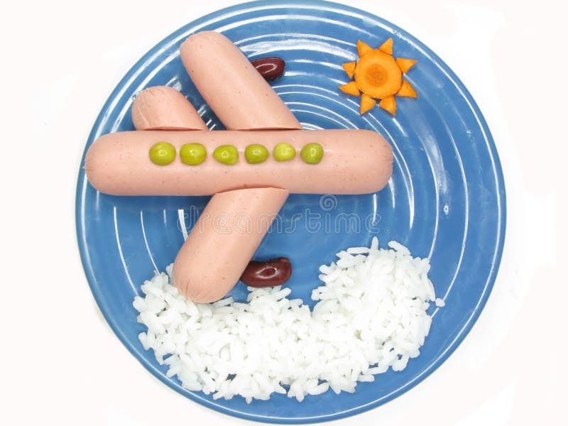 Creative Porridge Plane and Cloud Shape Stock Image - Image of cooked ...