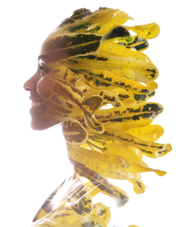 Surreal Creative Double Exposure Portrait Stock Photo - Image of ...