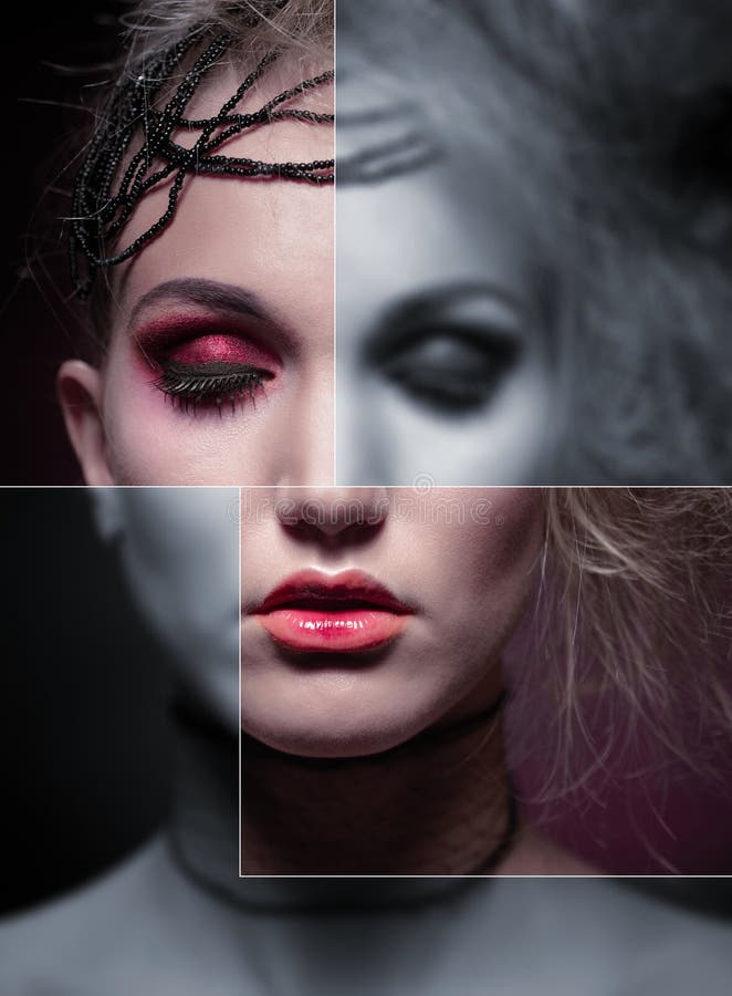Creative Portrait of Woman in Makeup Stock Photo - Image of beauty ...