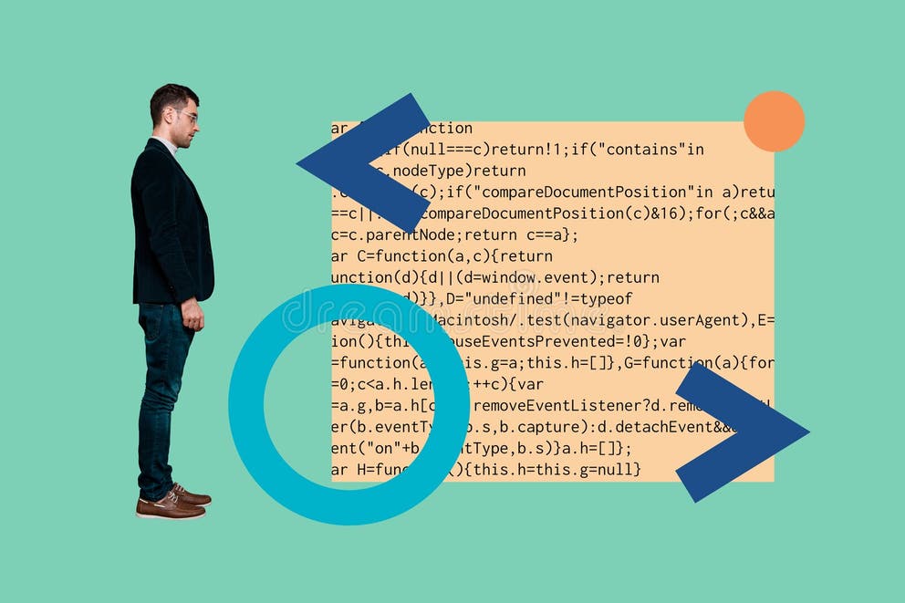 Creative Poster Collage of Worker Man Manager Programmer Data Science ...