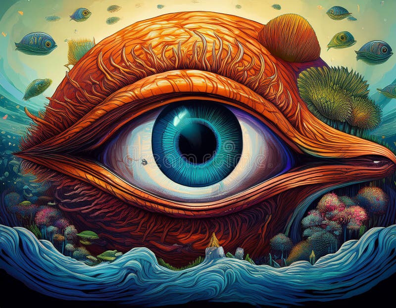 A Creative Poster Featuring the Evolution of the Eye from Aquatic To ...
