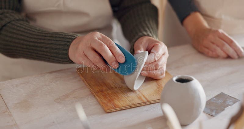 Creative, Pottery and Student Make Clay Art Smooth Learning from Potter ...
