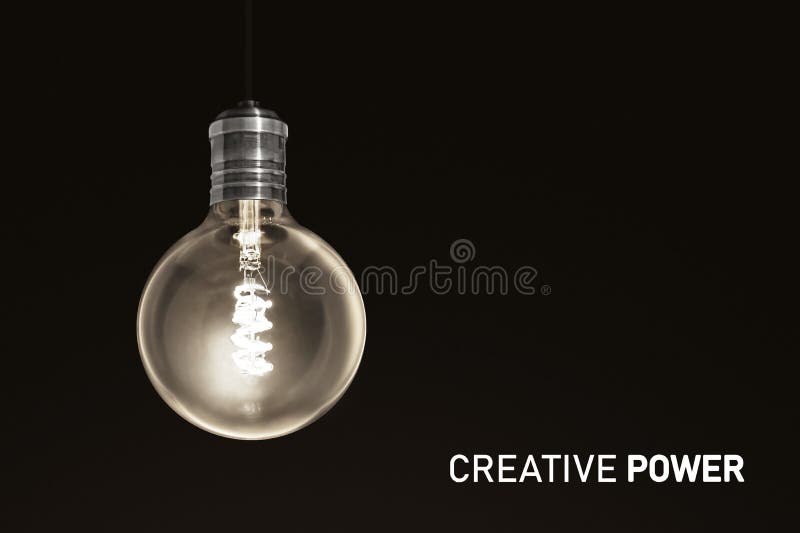 Creative Power , Illuminated Light Bulb Stock Image - Image of ...