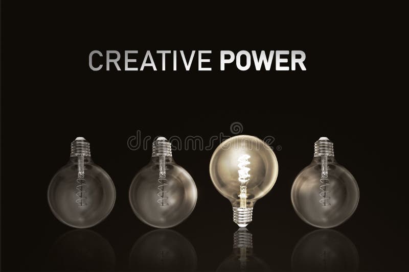 Creative Power , Illuminated Light Bulb Row Dim Ones Concept Solution ...